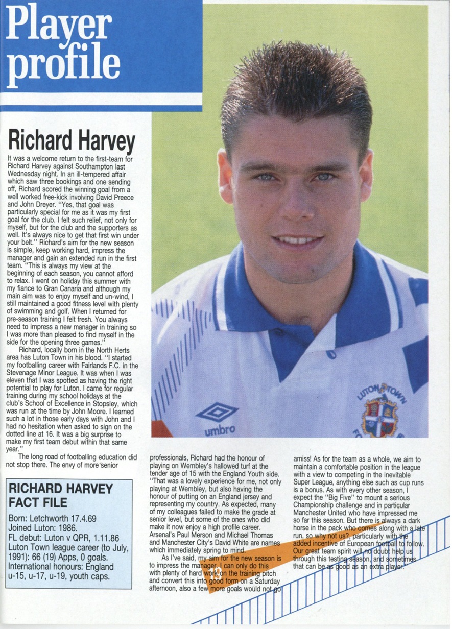Richard Harvey | Hatters Heritage | A History of Luton Town FC
