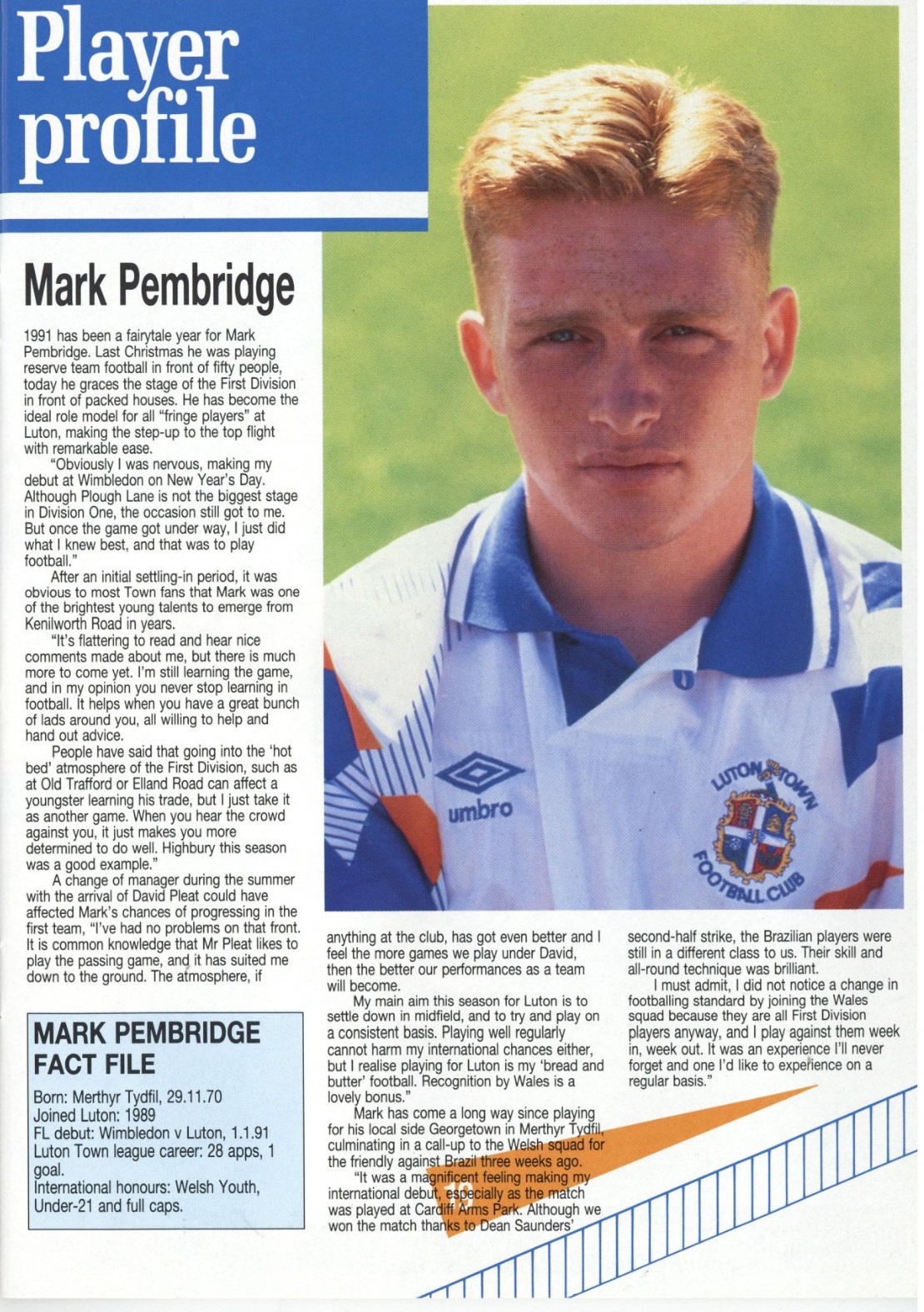 Mark Pembridge | Hatters Heritage | A History of Luton Town FC
