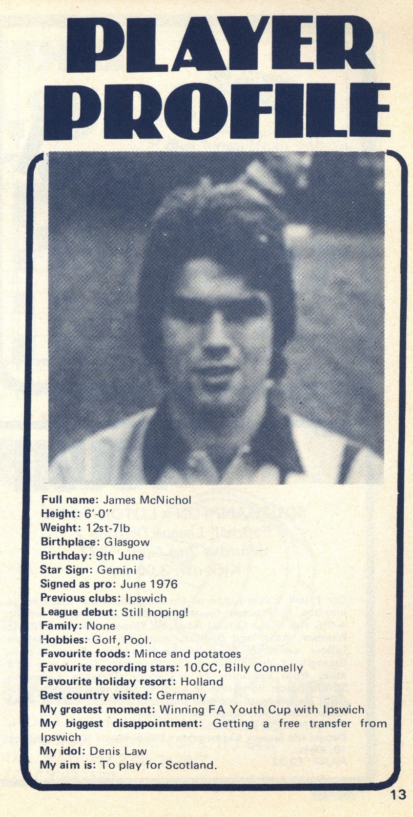 Jim McNichol | Hatters Heritage | A History of Luton Town FC