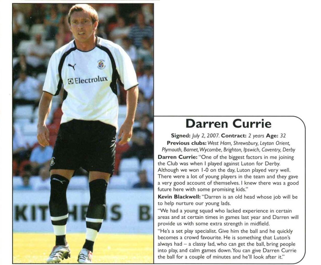 Darren Currie | Hatters Heritage | A History of Luton Town FC