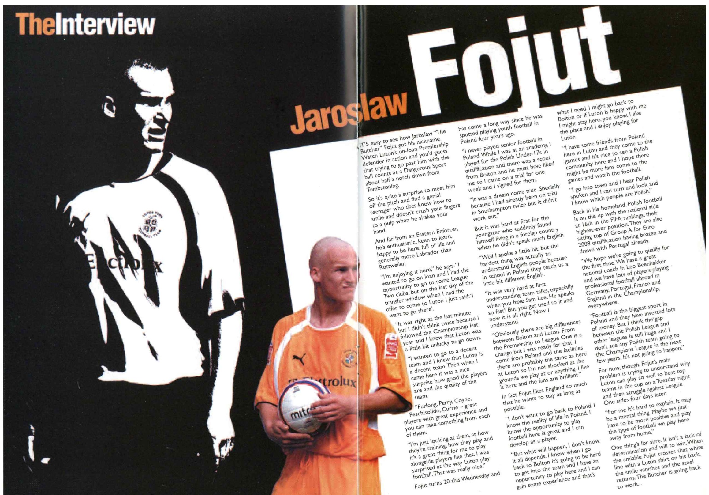 Jaroslaw Fojut | Hatters Heritage | A History of Luton Town FC