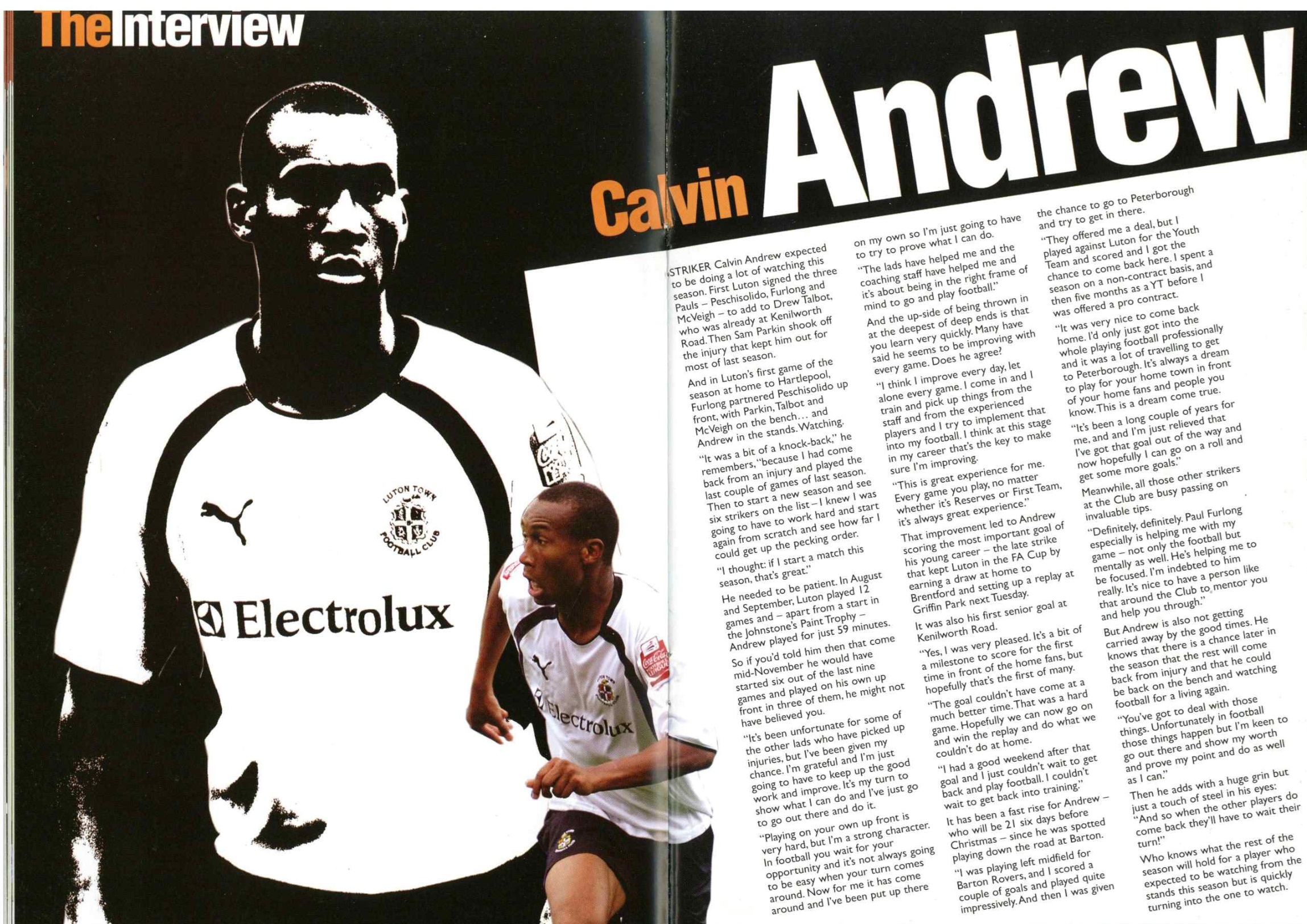 Calvin Andrew | Hatters Heritage | A History of Luton Town FC