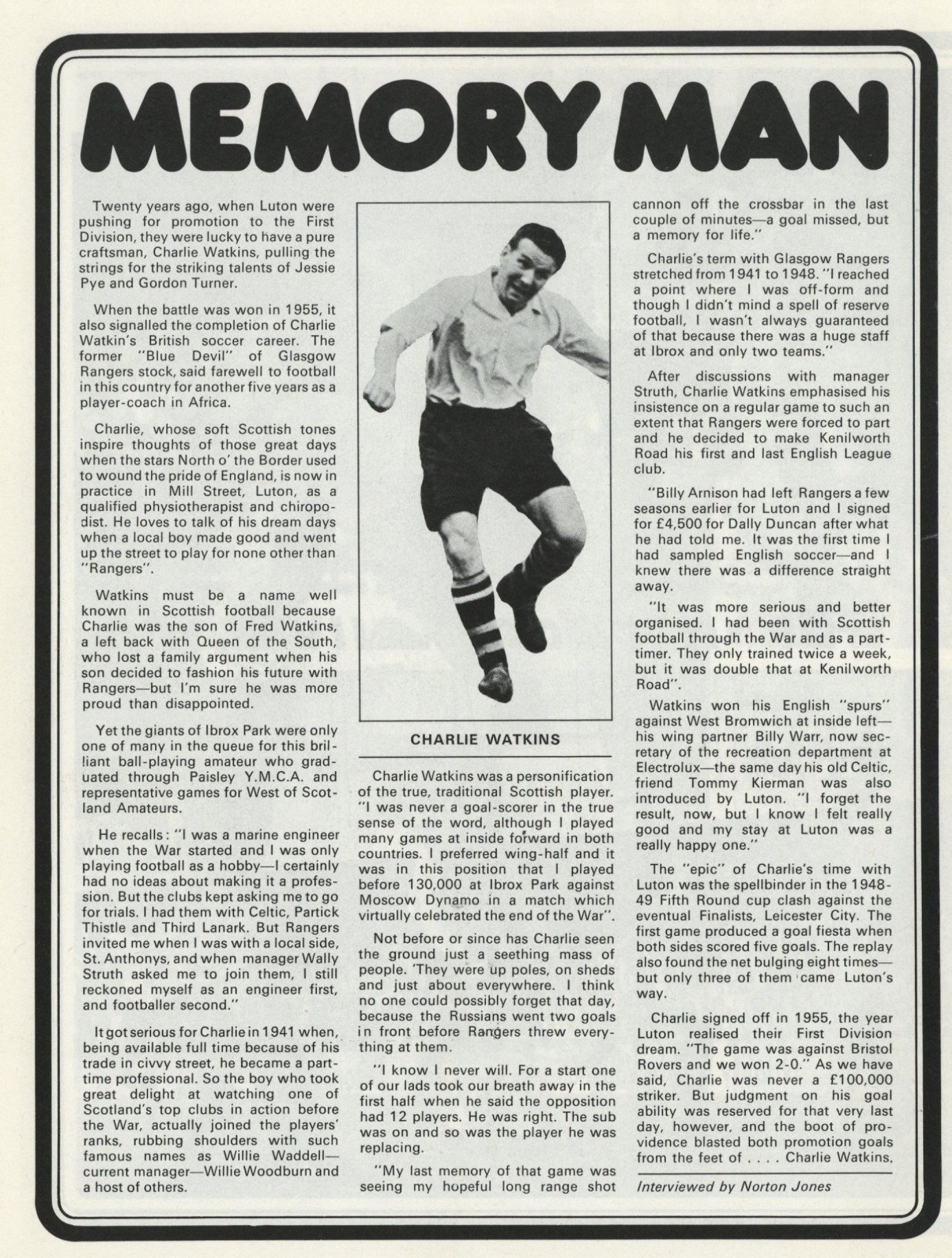 Charlie Watkins | Hatters Heritage | A History of Luton Town FC