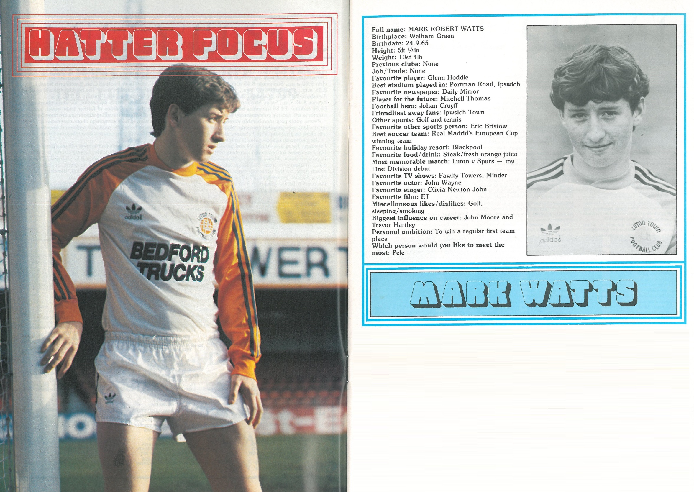 Mark Watts | Hatters Heritage | A History of Luton Town FC