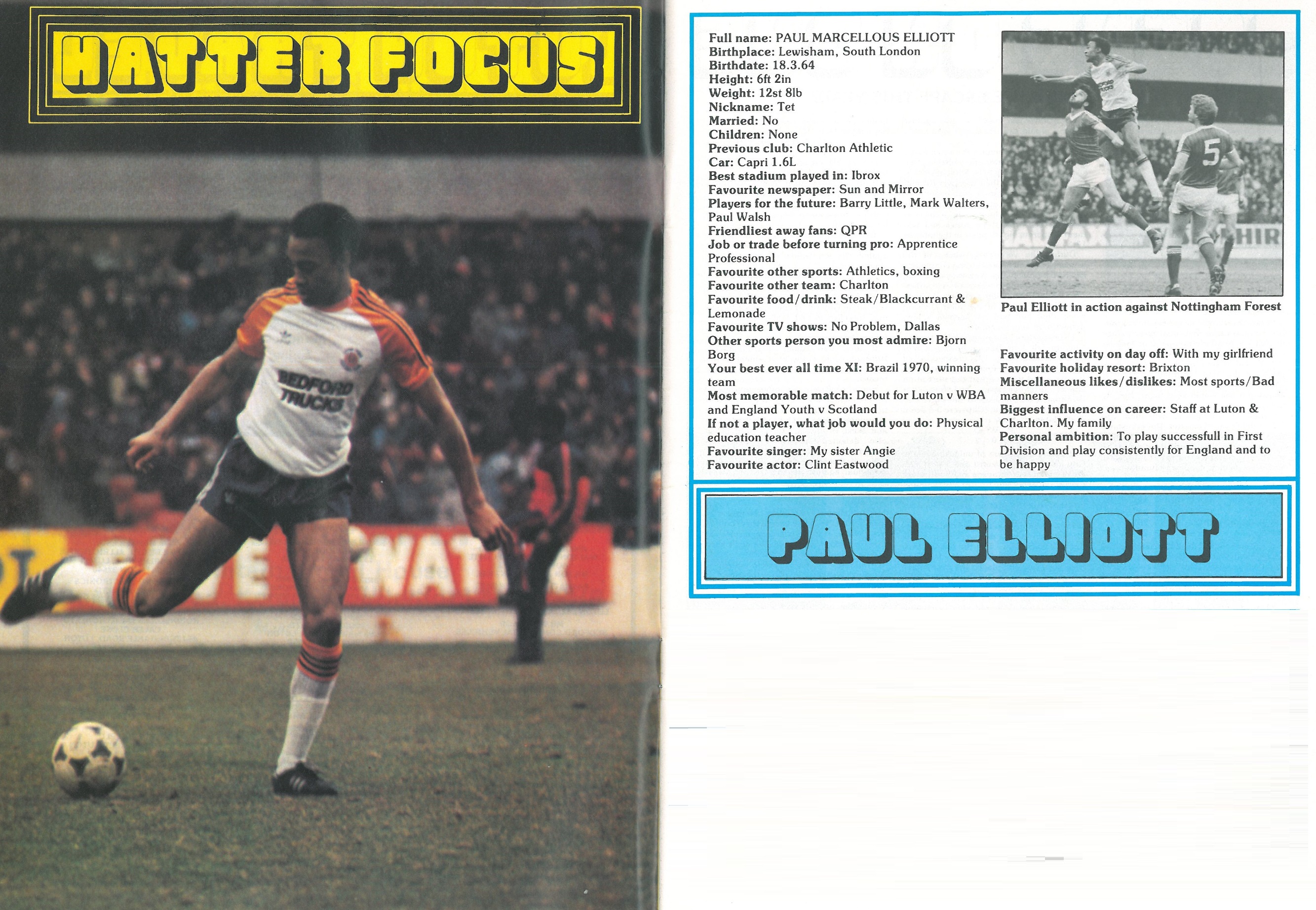 Paul Elliott | Hatters Heritage | A History of Luton Town FC