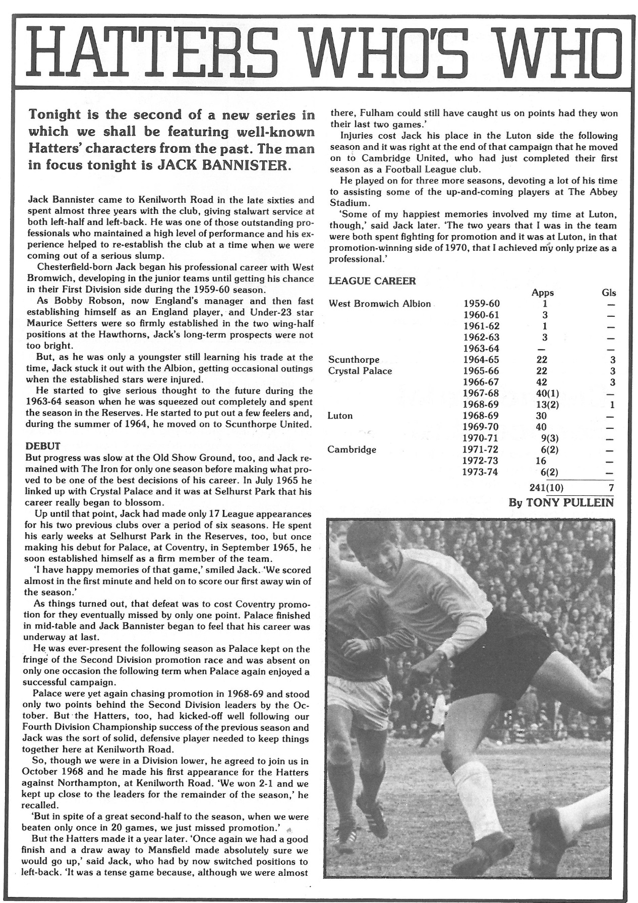 Jack Bannister | Hatters Heritage | A History of Luton Town FC