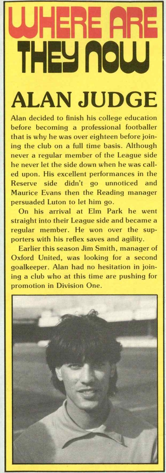 Alan Judge | Hatters Heritage | A History of Luton Town FC