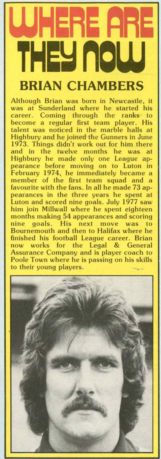 Brian Chambers | Hatters Heritage | A History of Luton Town FC