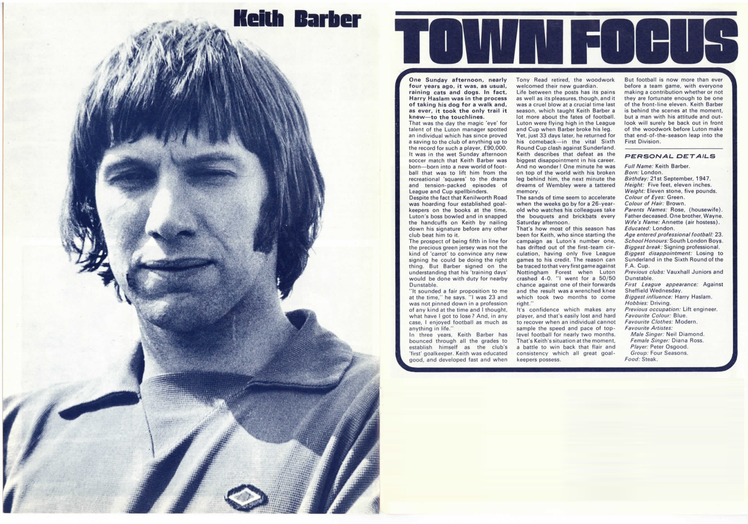 Keith Barber | Hatters Heritage | A History of Luton Town FC