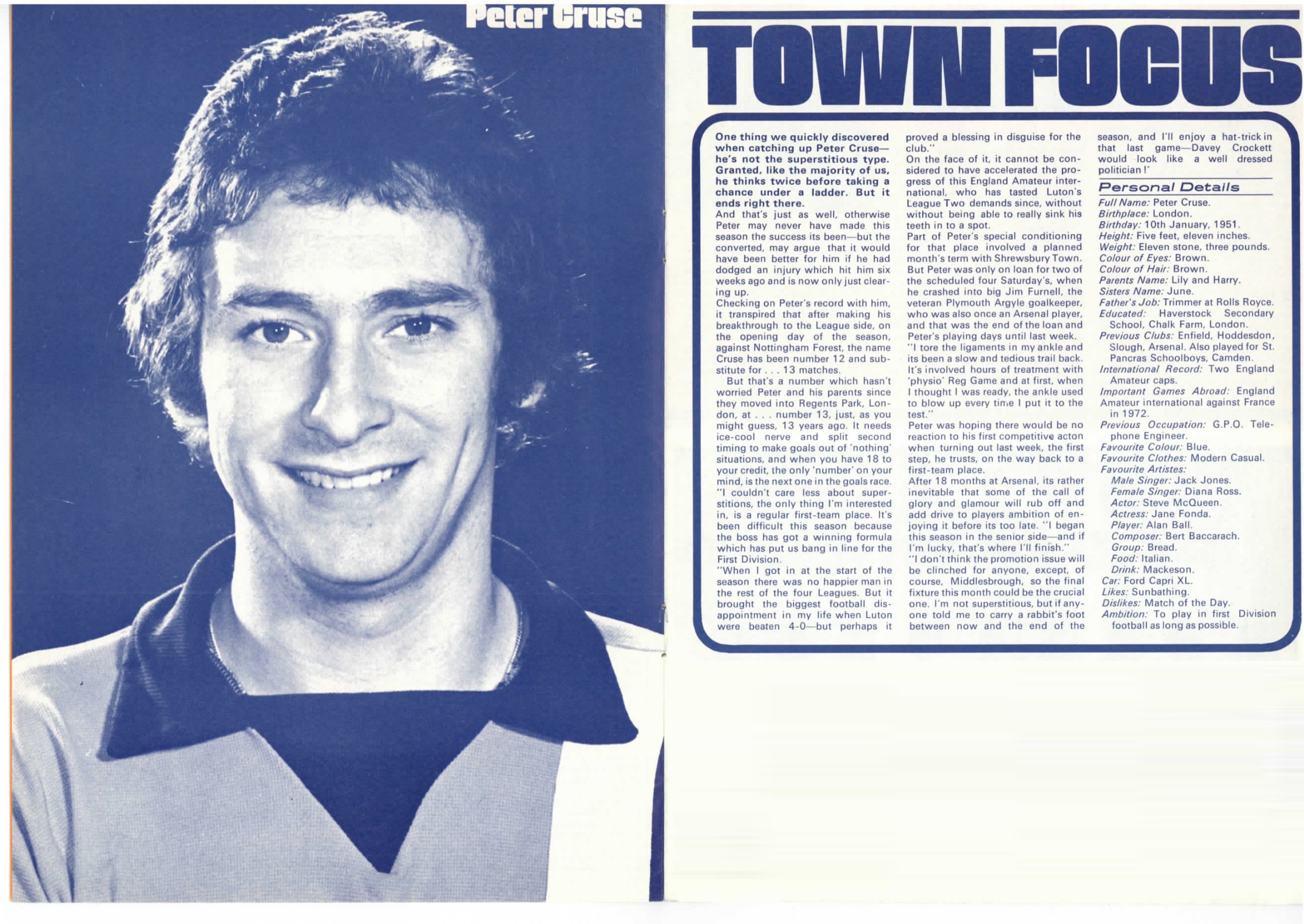 Peter Cruse | Hatters Heritage | A History of Luton Town FC