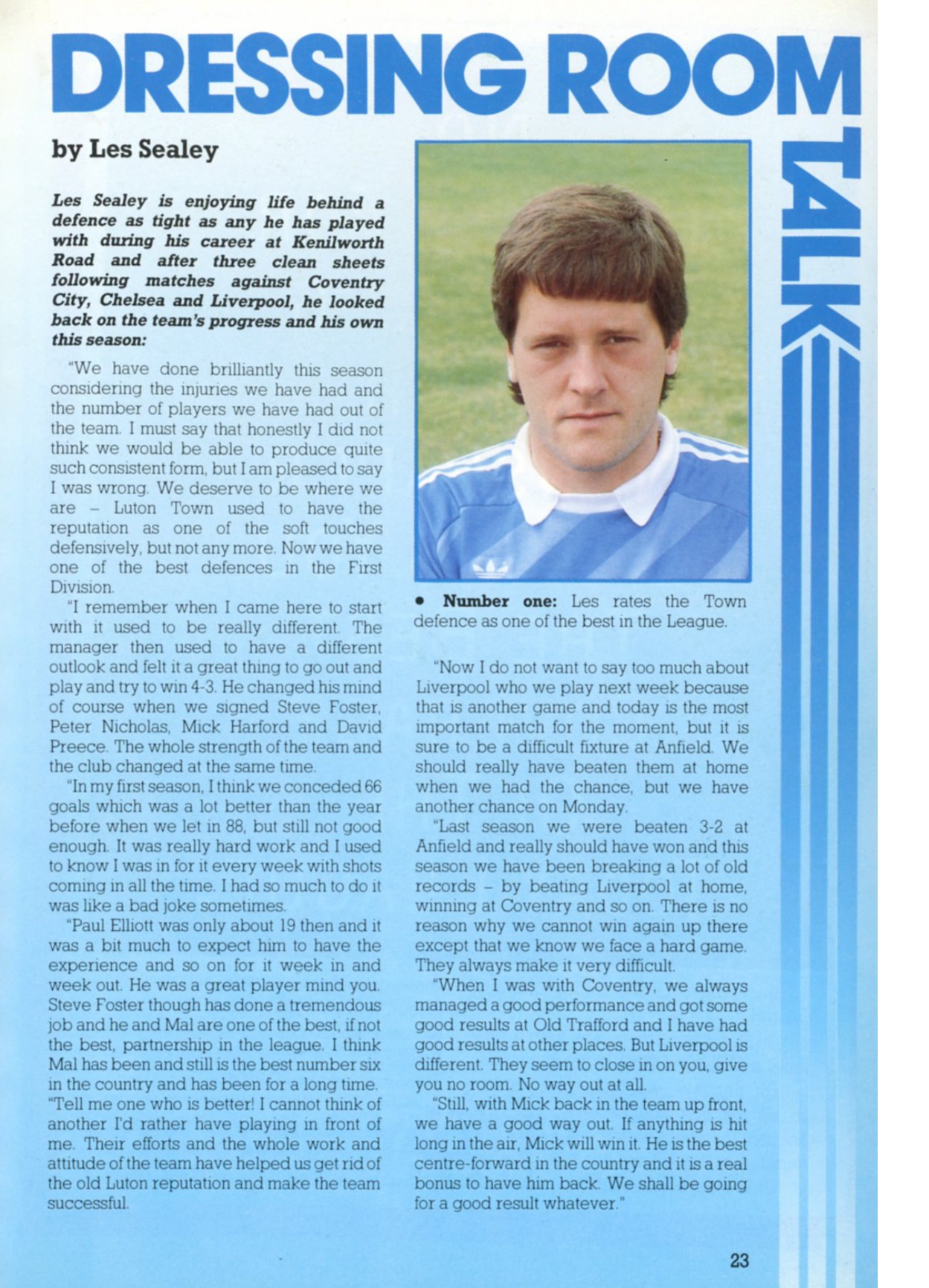 Les Sealey | Hatters Heritage | A History of Luton Town FC