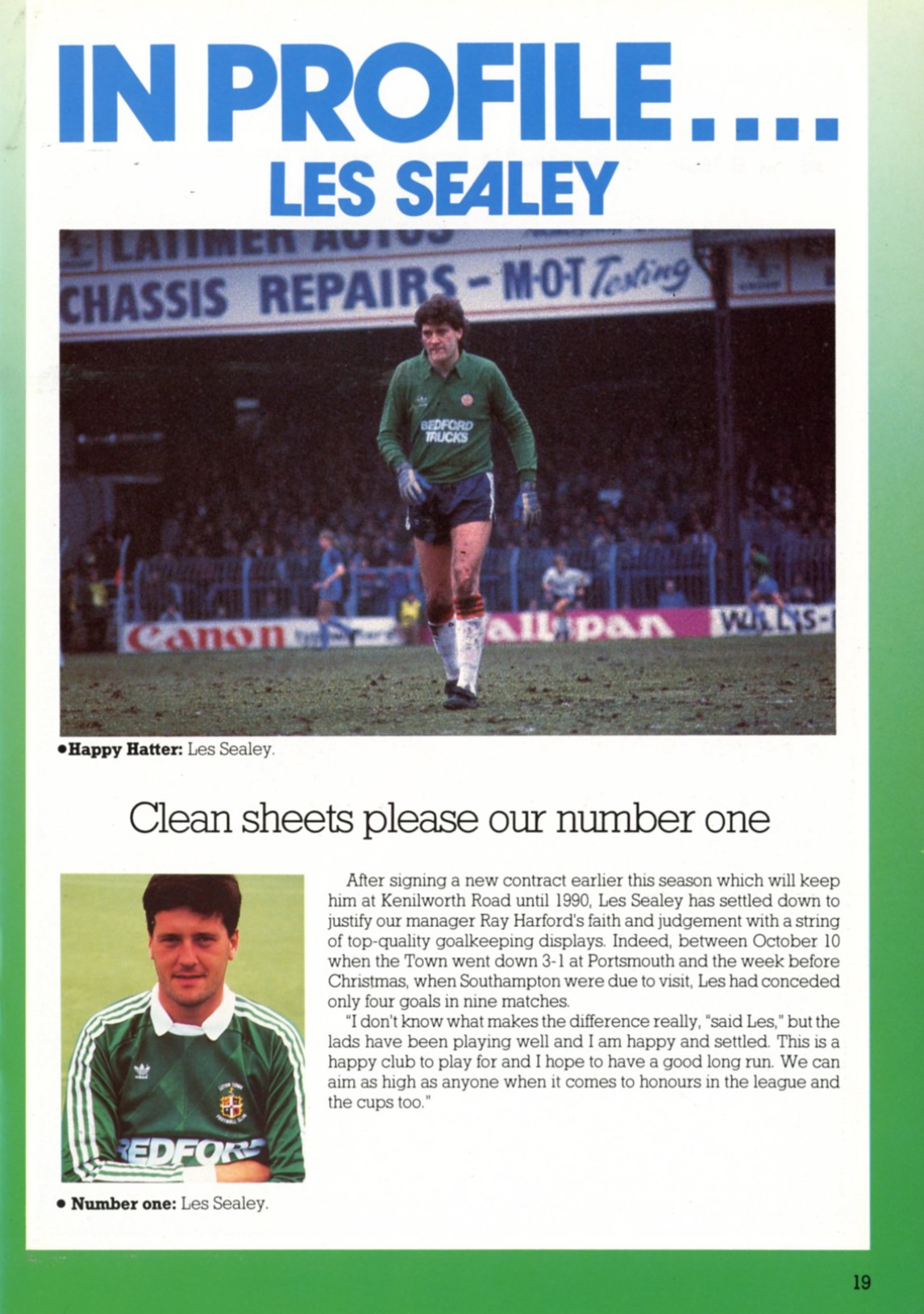 Les Sealey | Hatters Heritage | A History of Luton Town FC