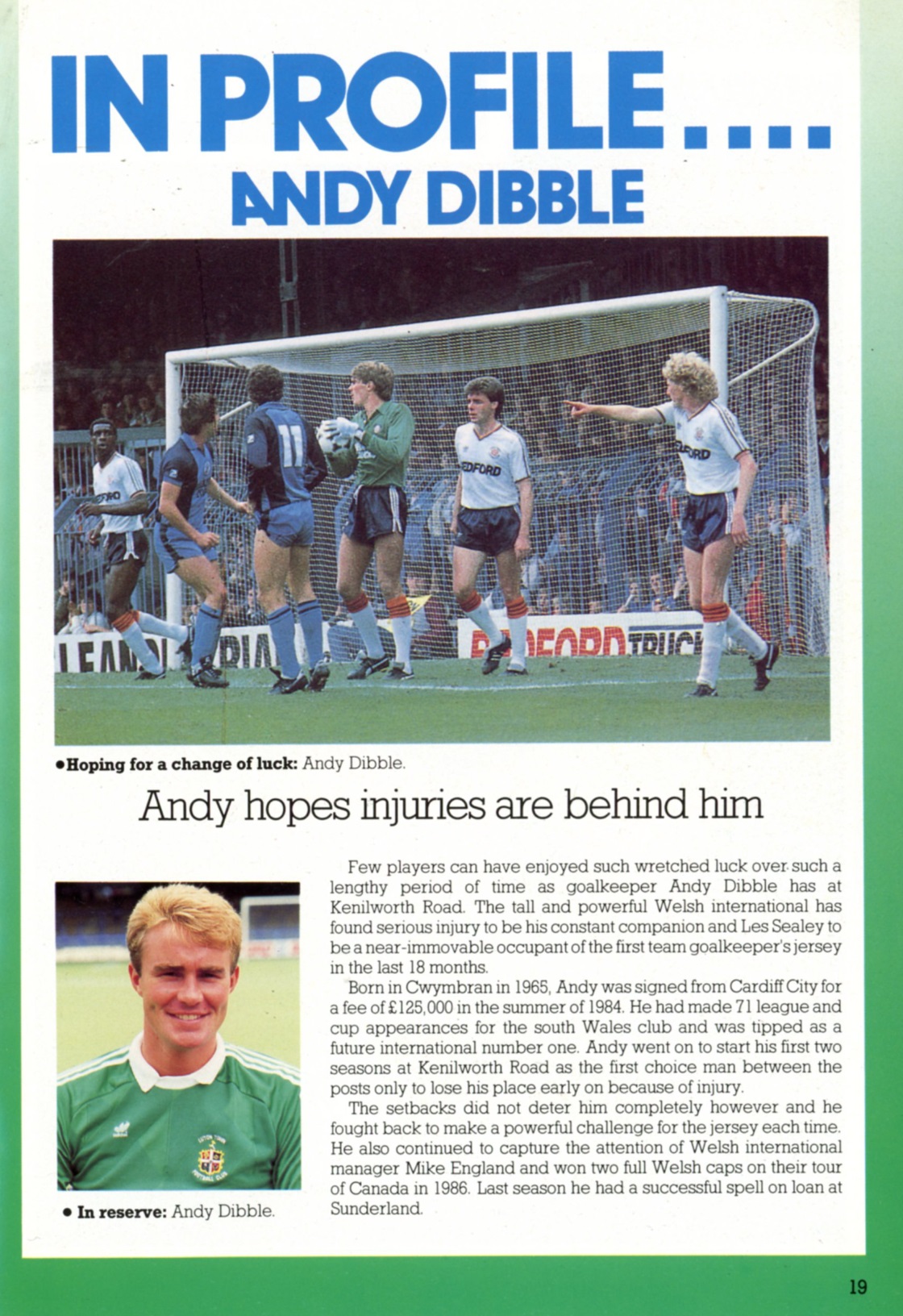Andy Dibble | Hatters Heritage | A History of Luton Town FC