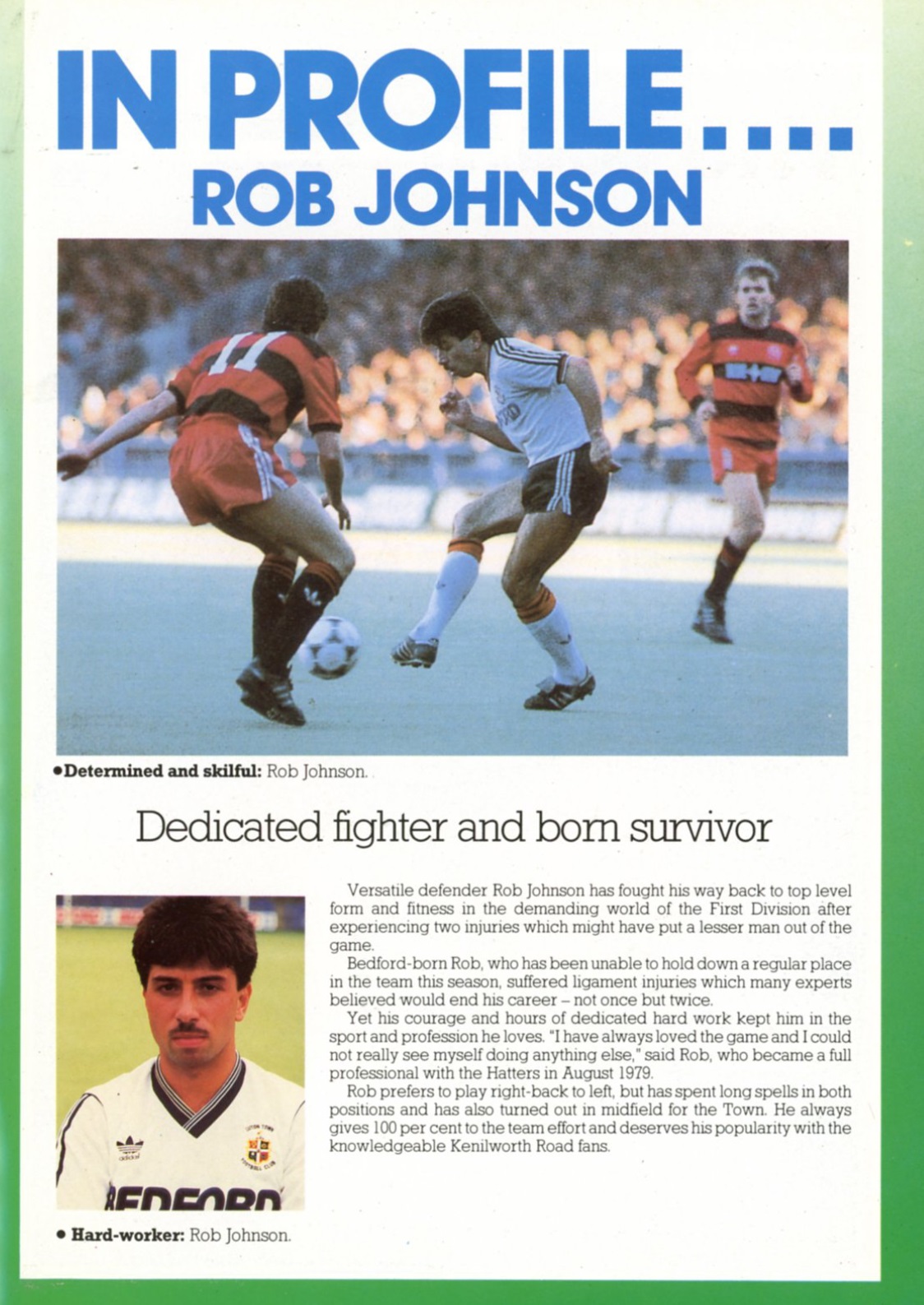 Rob Johnson | Hatters Heritage | A History of Luton Town FC