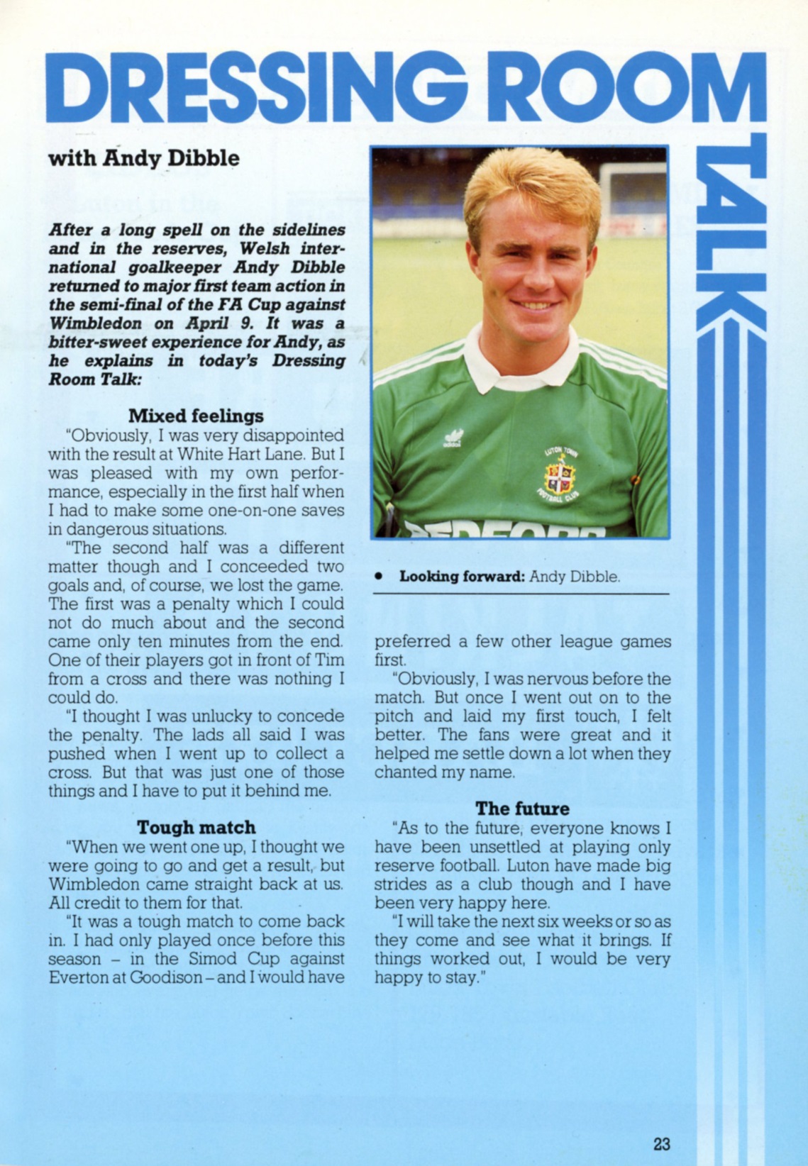 Andy Dibble | Hatters Heritage | A History of Luton Town FC