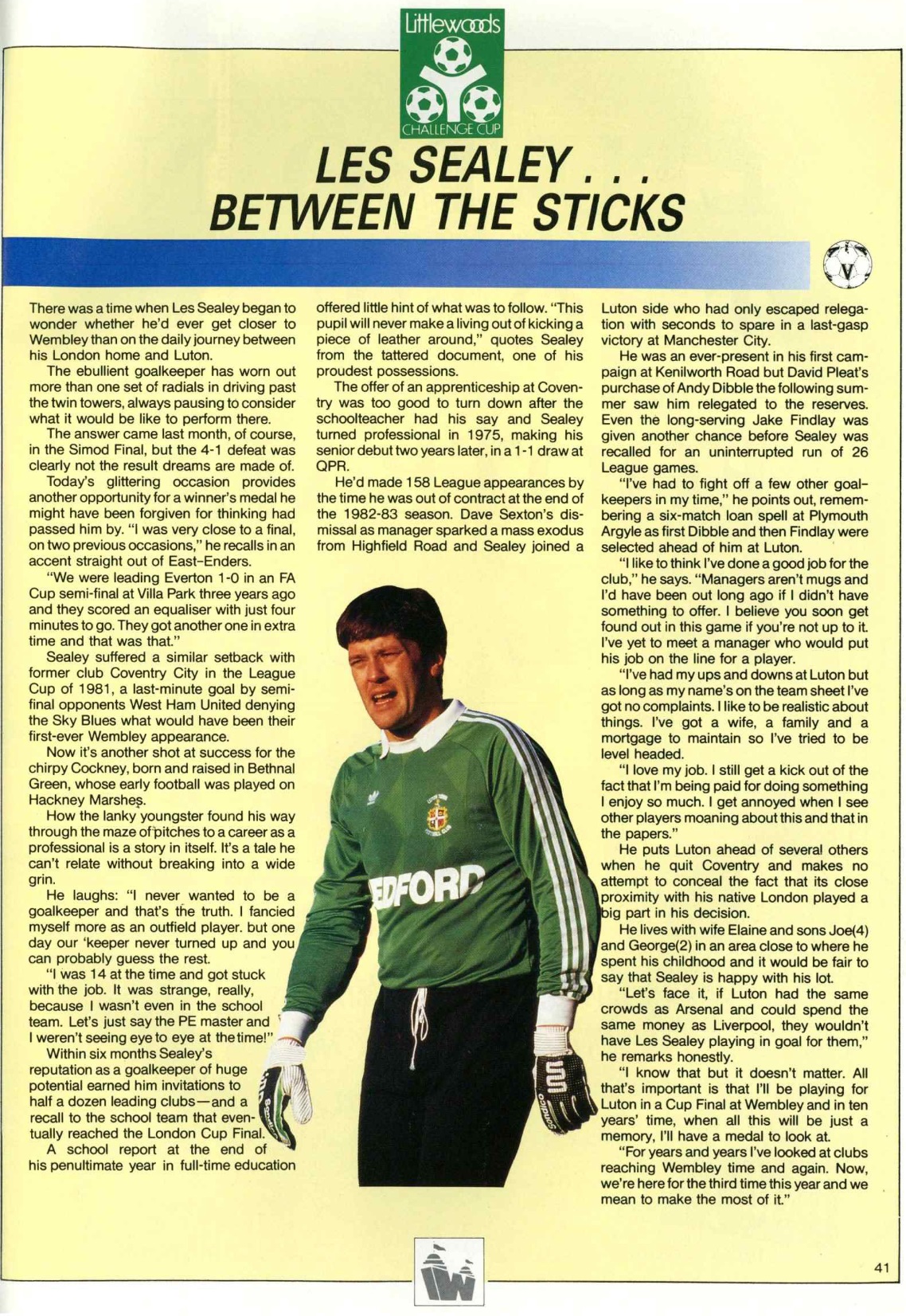 Les Sealey | Hatters Heritage | A History of Luton Town FC