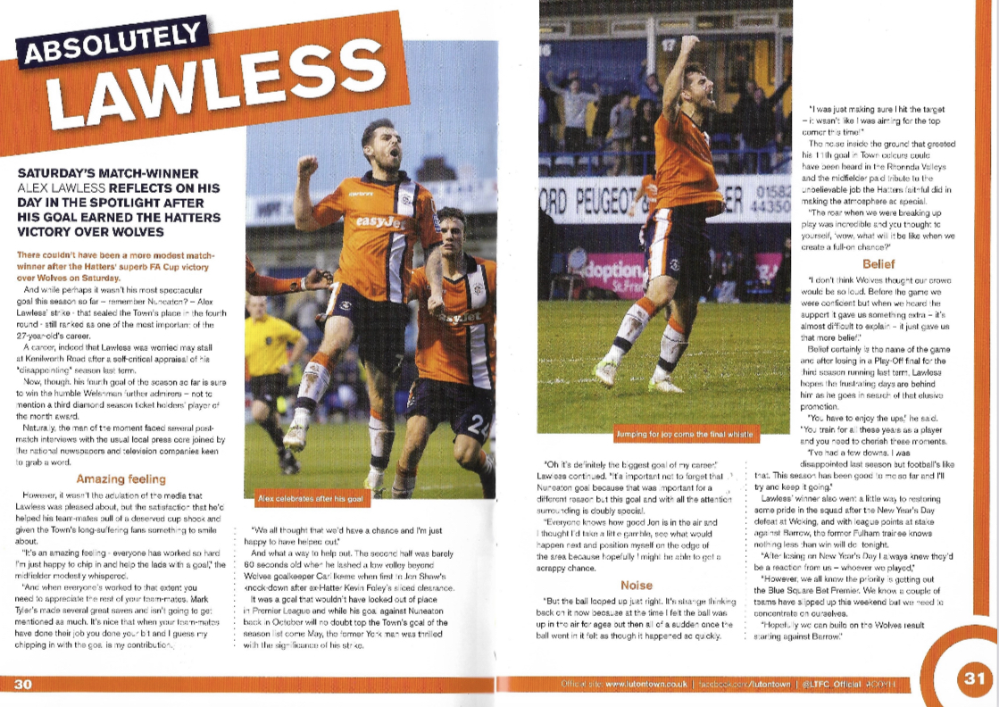 Alex Lawless | Hatters Heritage | A History of Luton Town FC