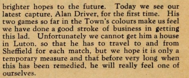 Allenby Driver | Hatters Heritage | A History of Luton Town FC