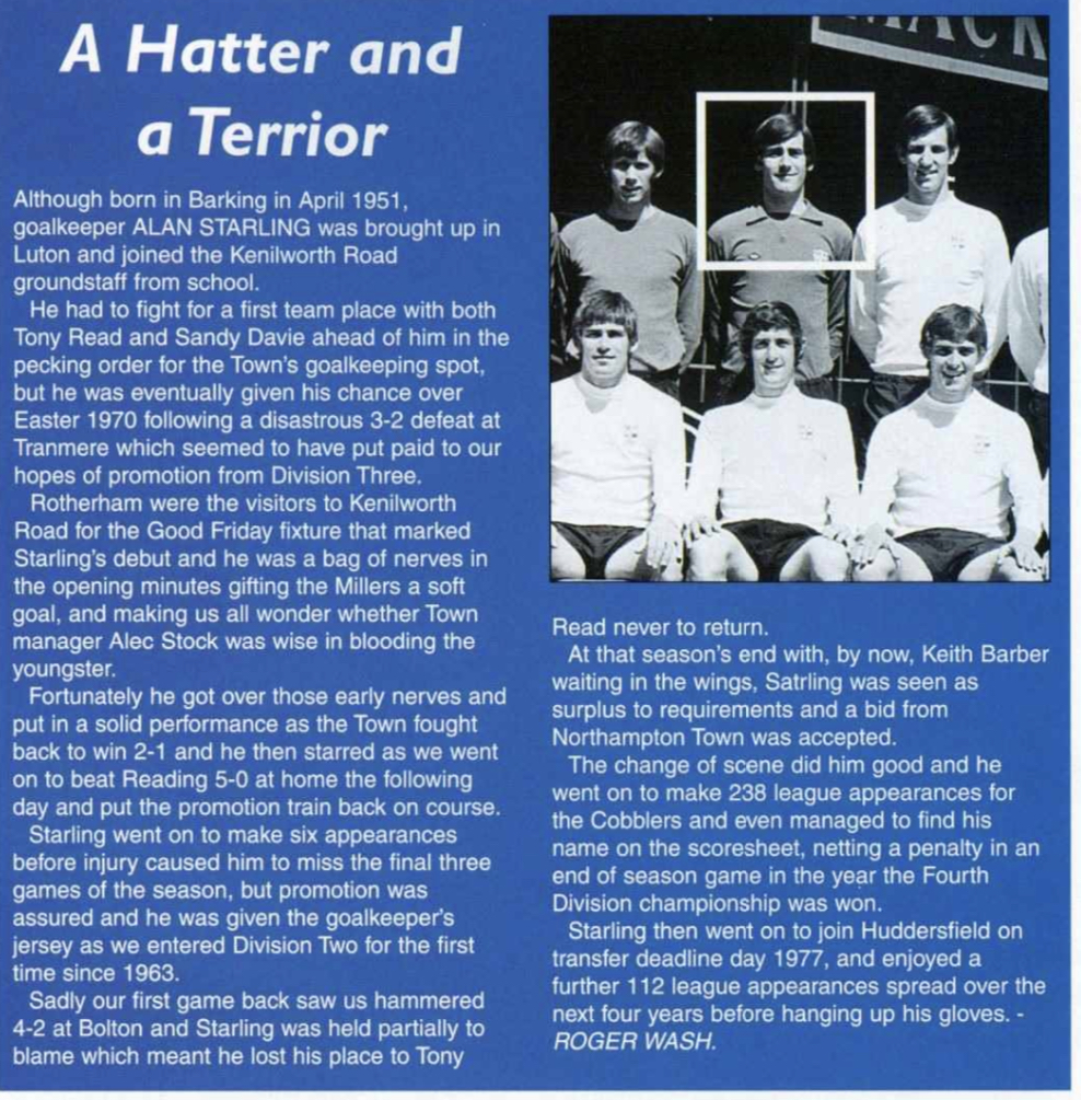 Alan Starling | Hatters Heritage | A History of Luton Town FC
