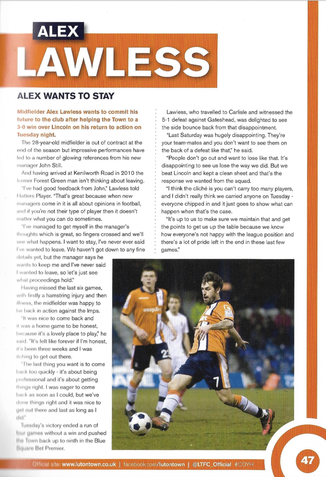 Alex Lawless | Hatters Heritage | A History of Luton Town FC