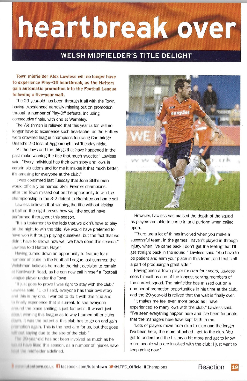 Alex Lawless | Hatters Heritage | A History of Luton Town FC