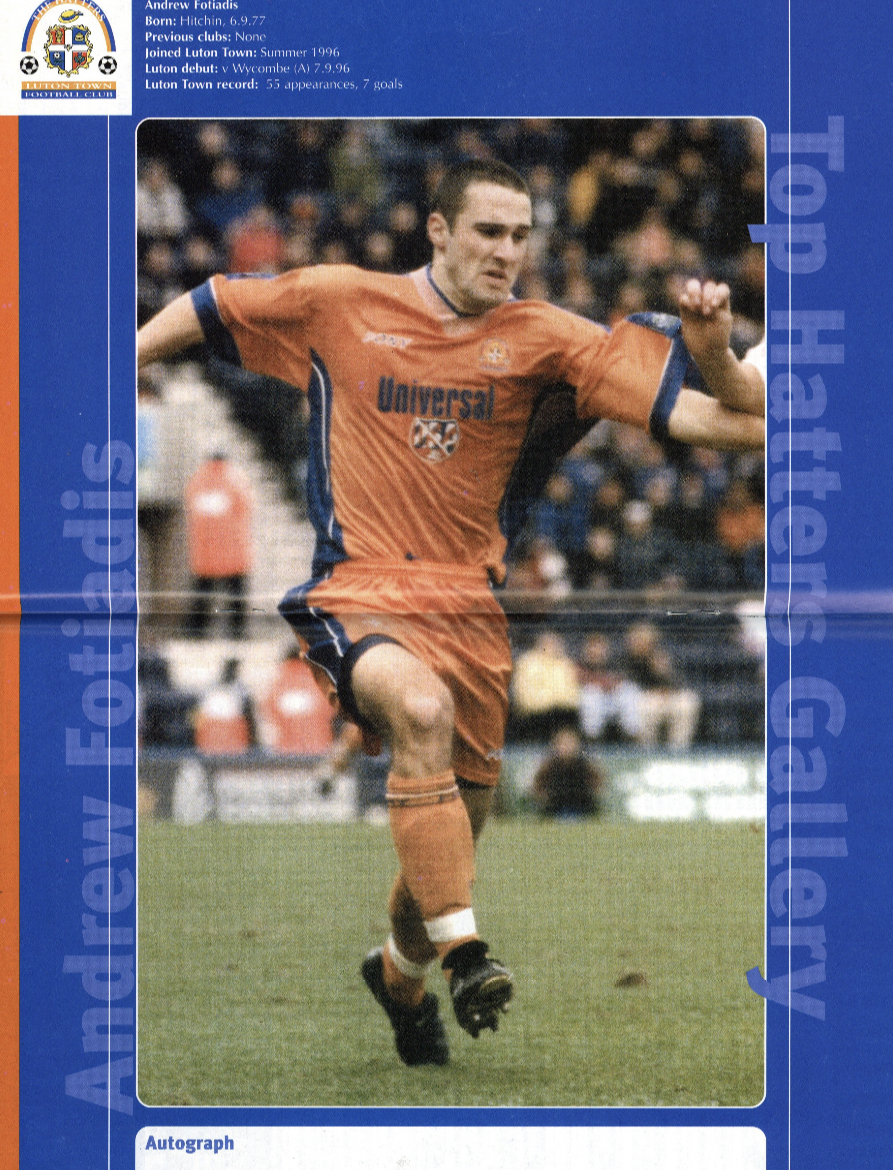 Andrew Fotiadis | Hatters Heritage | A History of Luton Town FC