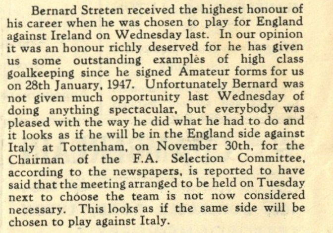 Bernard Streten | Hatters Heritage | A History of Luton Town FC