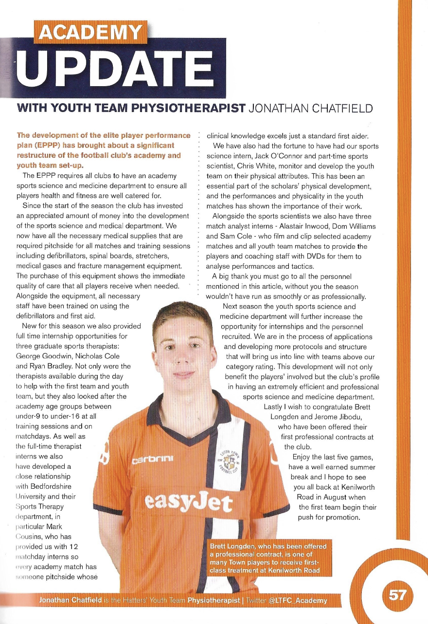 Brett Longden | Hatters Heritage | A History of Luton Town FC