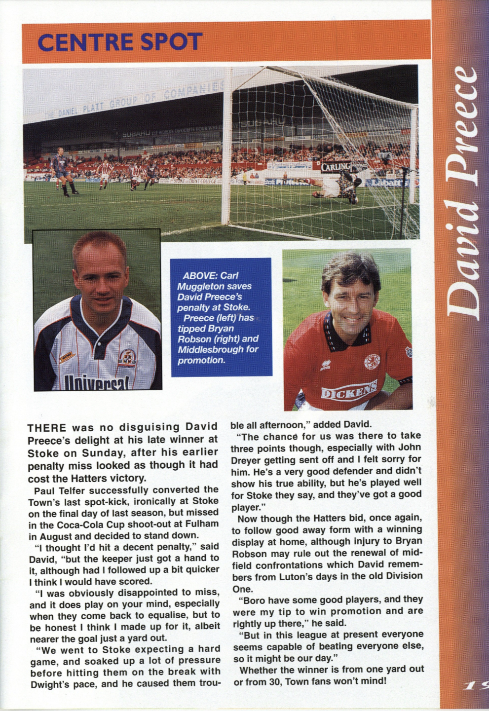 David Preece | Hatters Heritage | A History of Luton Town FC