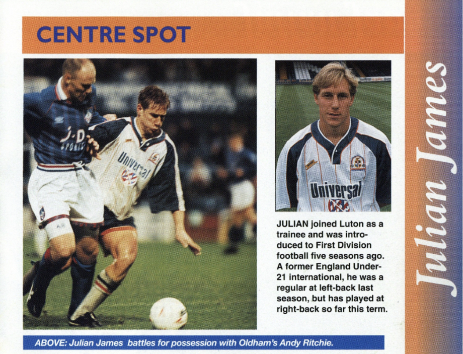 Julian James | Hatters Heritage | A History of Luton Town FC
