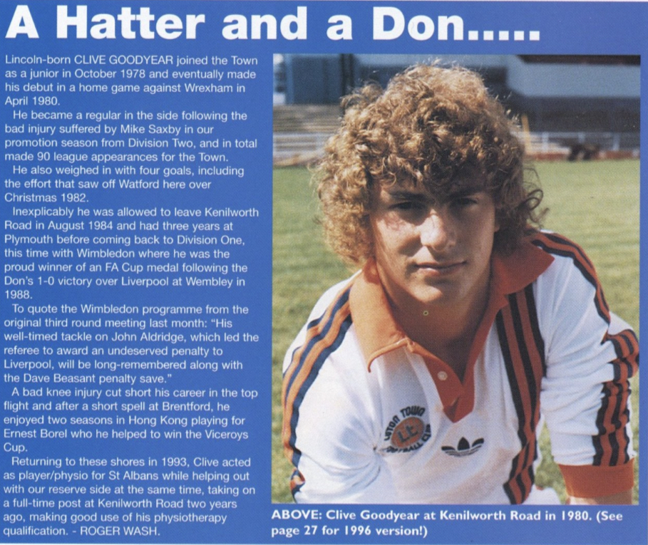 Clive Goodyear | Hatters Heritage | A History of Luton Town FC