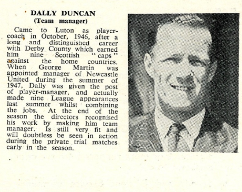 Dally Duncan | Hatters Heritage | A History of Luton Town FC