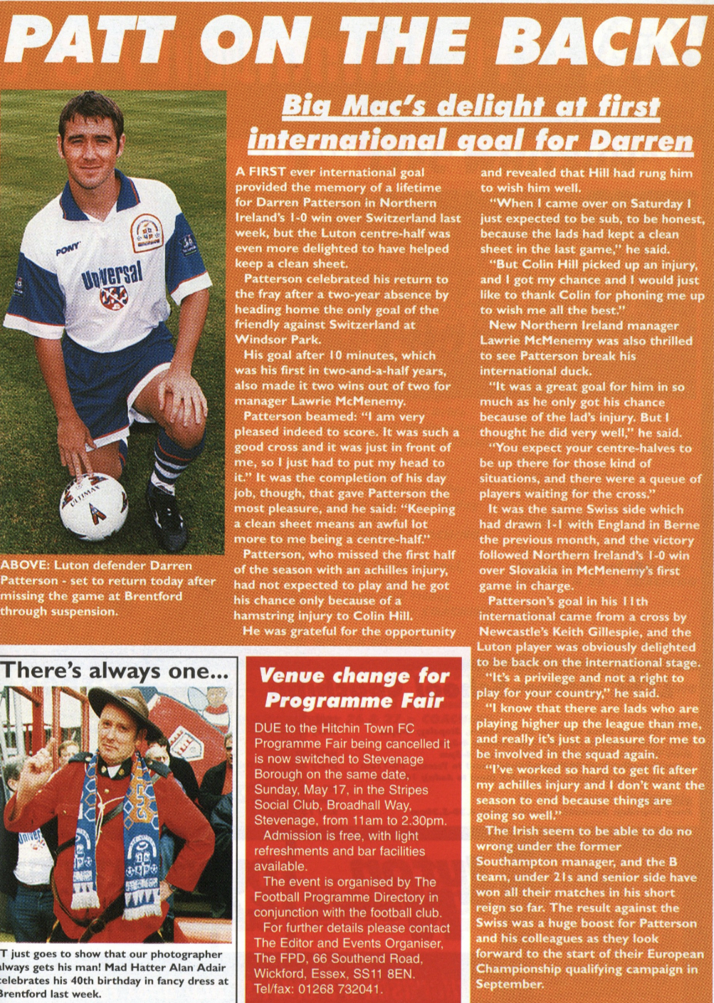 Darren Patterson | Hatters Heritage | A History of Luton Town FC