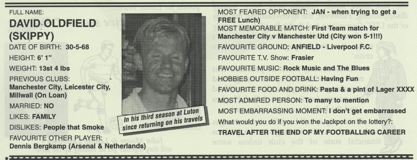 David Oldfield | Hatters Heritage | A History of Luton Town FC