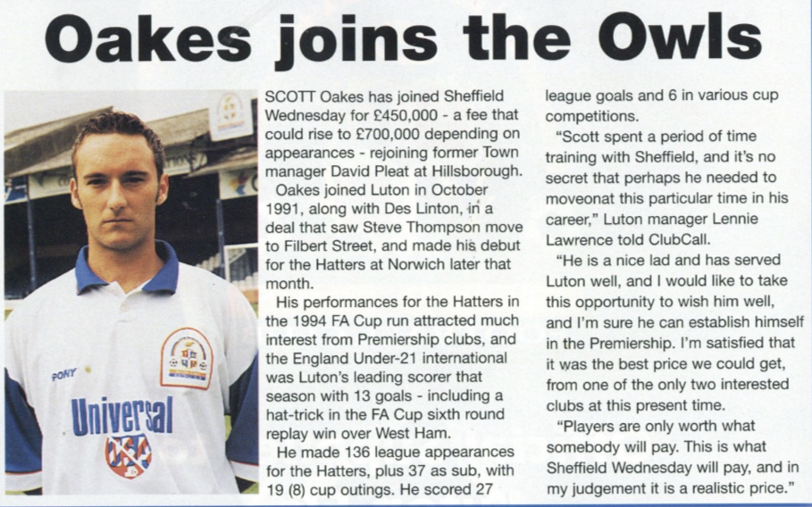 Scott Oakes | Hatters Heritage | A History of Luton Town FC