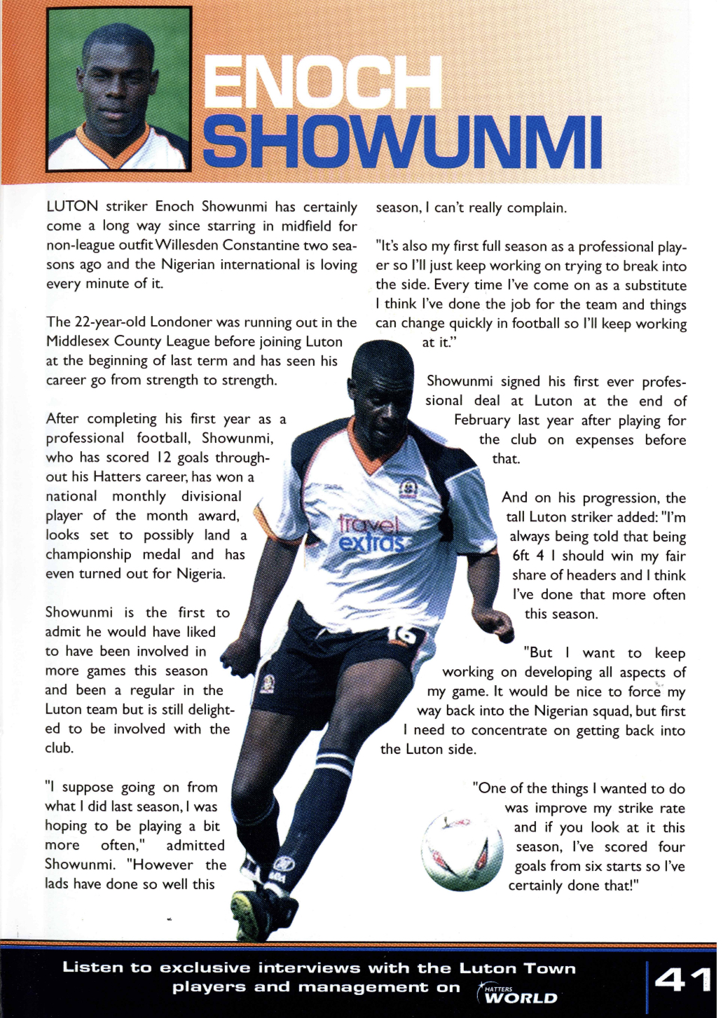 Enoch Showunmi | Hatters Heritage | A History of Luton Town FC