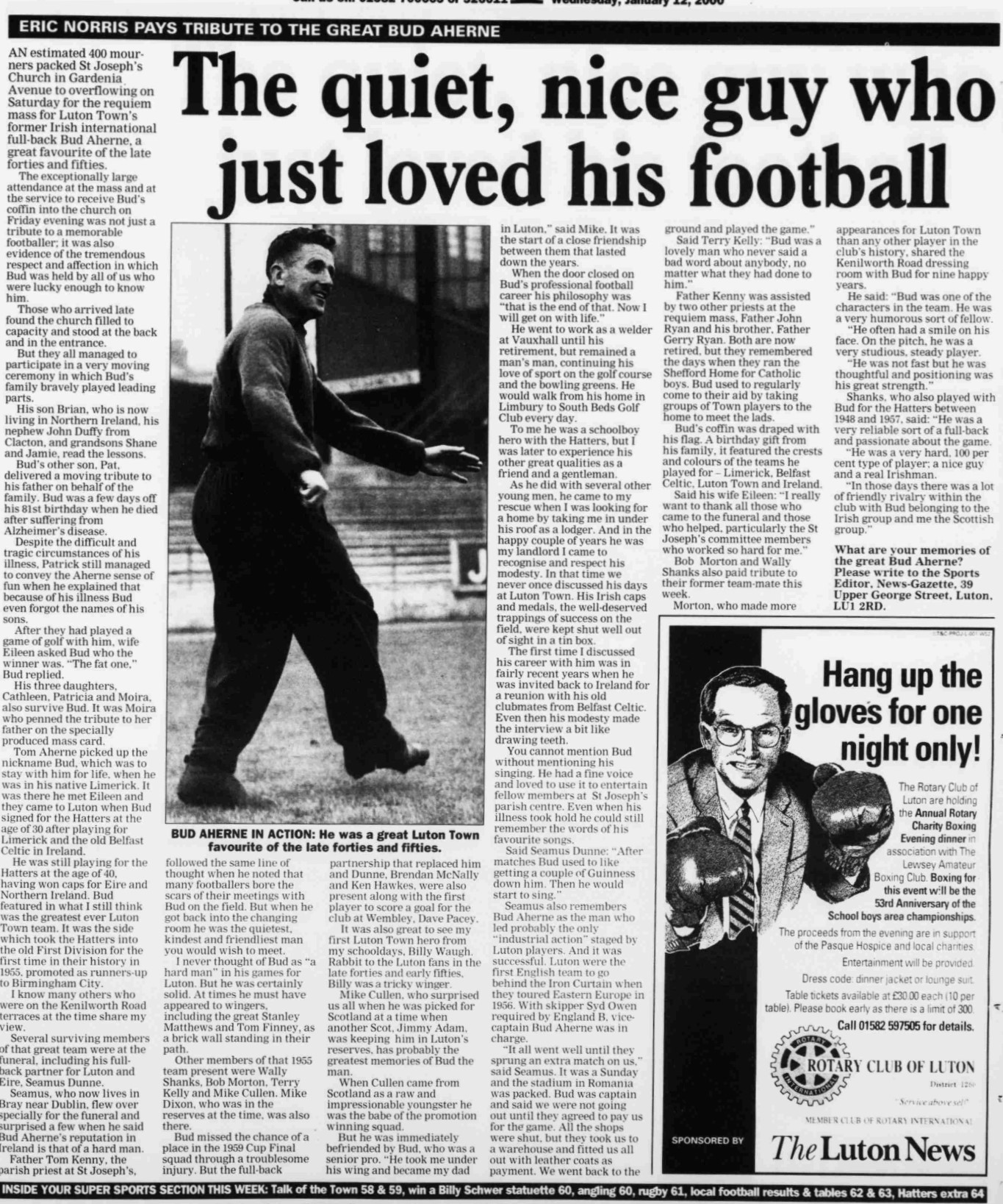 Bud Aherne | Hatters Heritage | A History of Luton Town FC