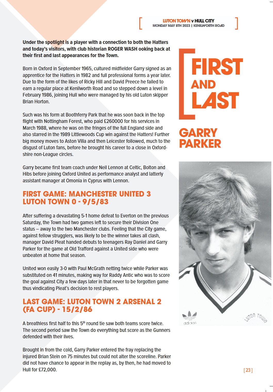 Garry Parker | Hatters Heritage | A History of Luton Town FC