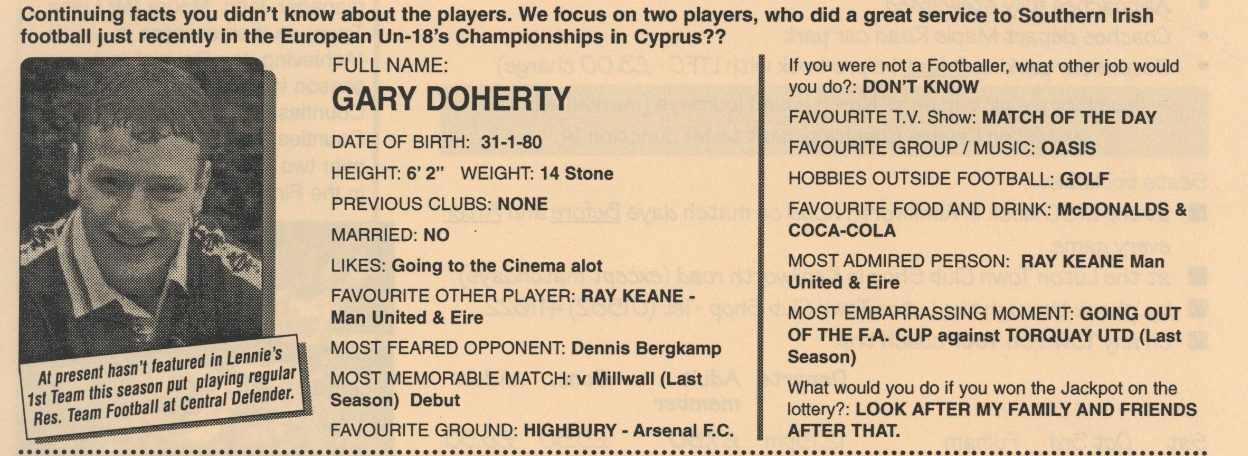 Gary Doherty | Hatters Heritage | A History of Luton Town FC