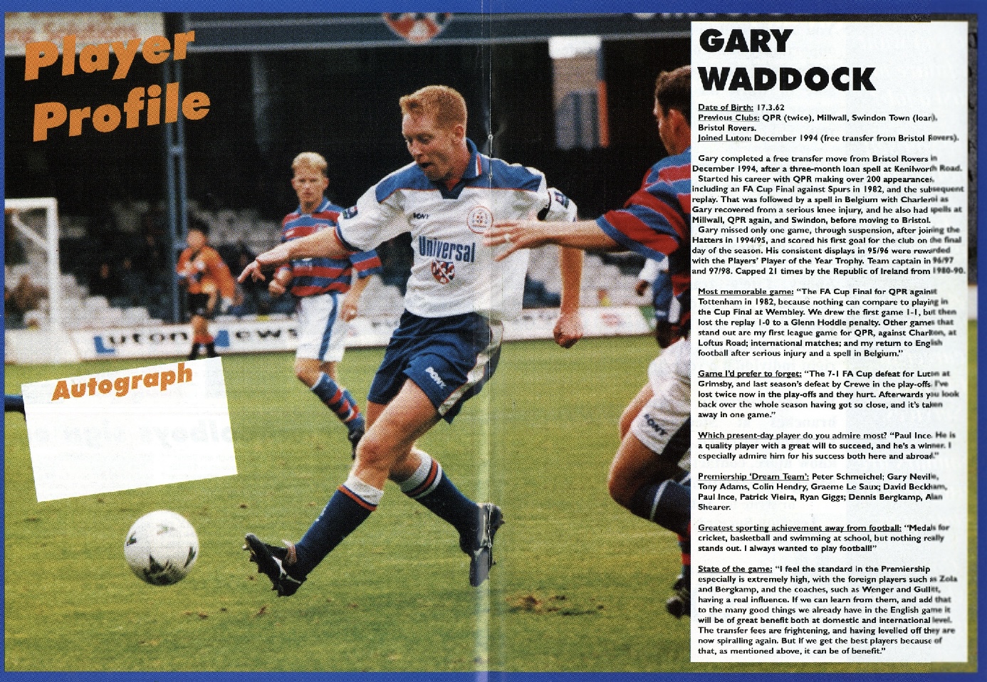 Gary Waddock | Hatters Heritage | A History of Luton Town FC