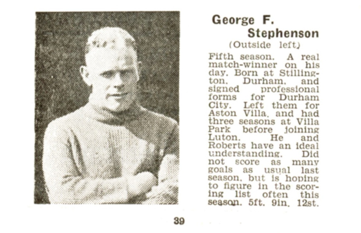 George Stephenson | Hatters Heritage | A History of Luton Town FC