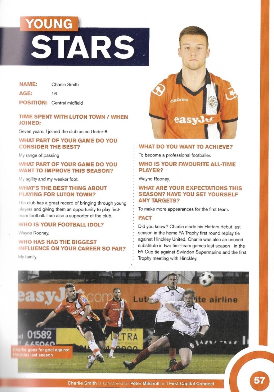 Charlie Smith | Hatters Heritage | A History of Luton Town FC