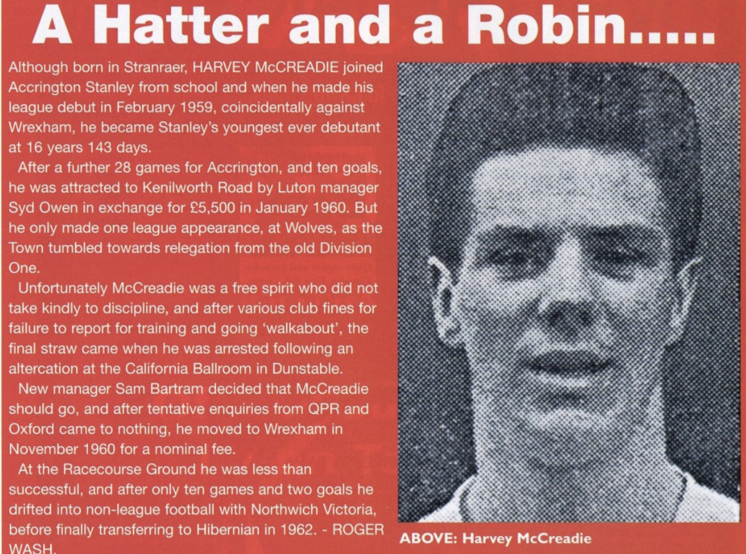 Harvey McCreadie | Hatters Heritage | A History of Luton Town FC