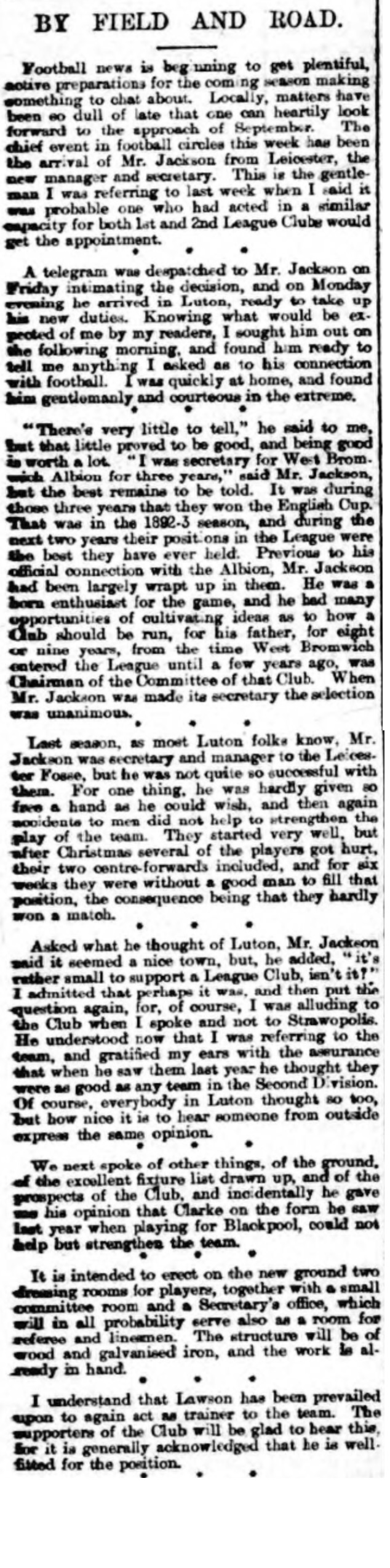 Henry Jackson | Hatters Heritage | Luton Town FC