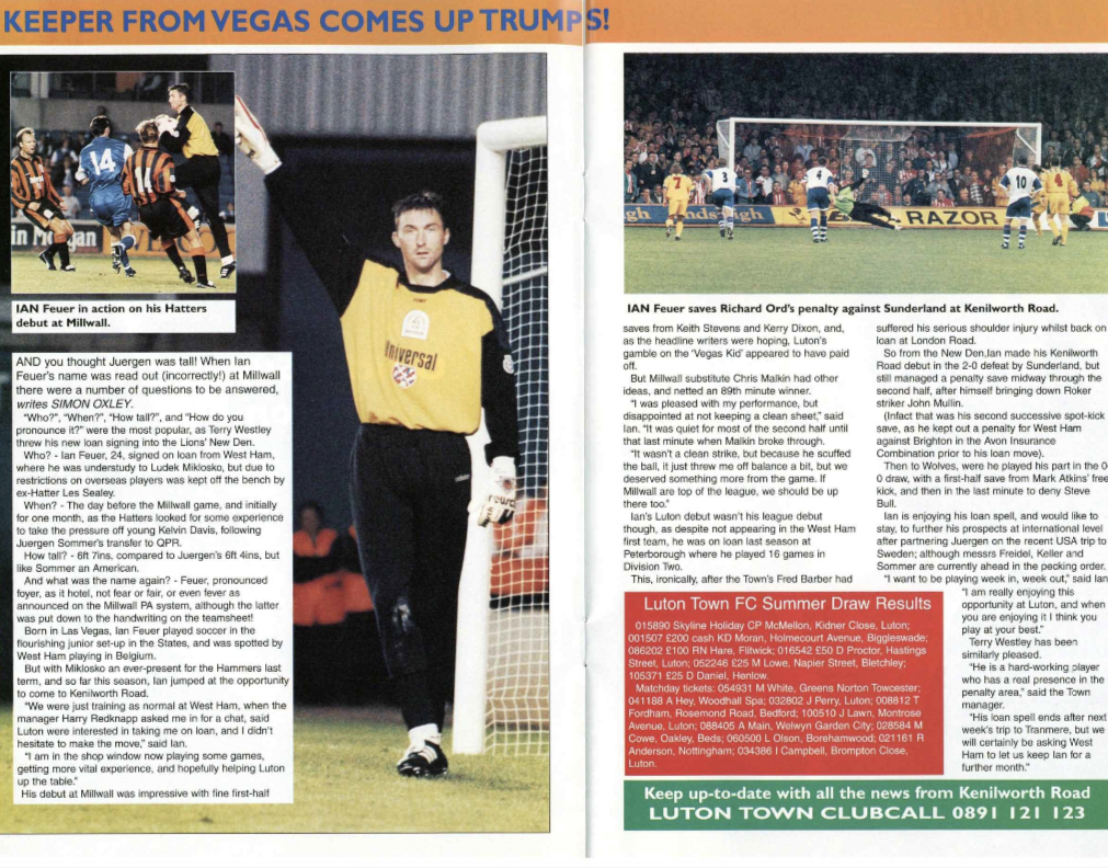 Ian Feuer | Hatters Heritage | A History of Luton Town FC