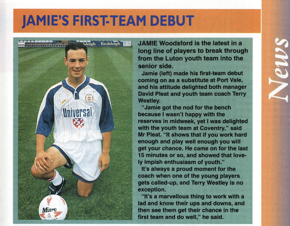 Jamie Woodsford | Hatters Heritage | A History of Luton Town FC