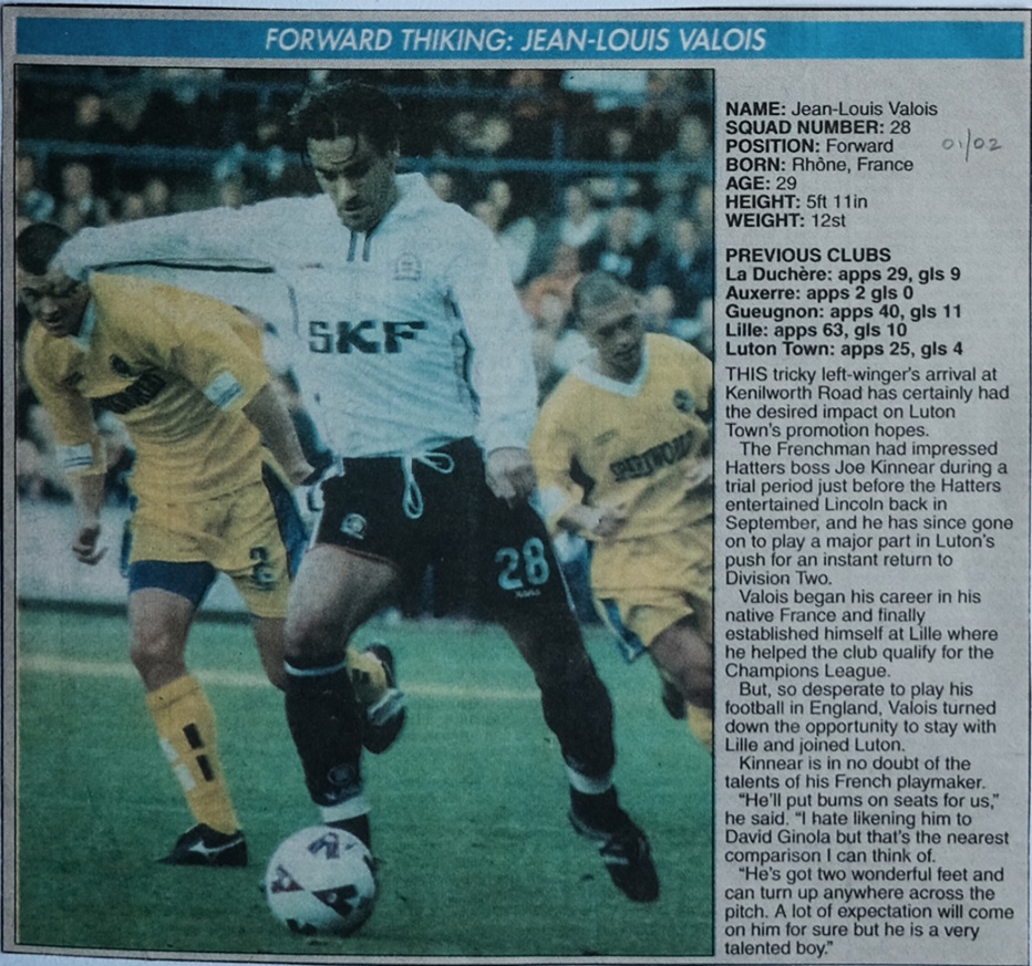 Jean-Louis Valois | Hatters Heritage | A History of Luton Town FC