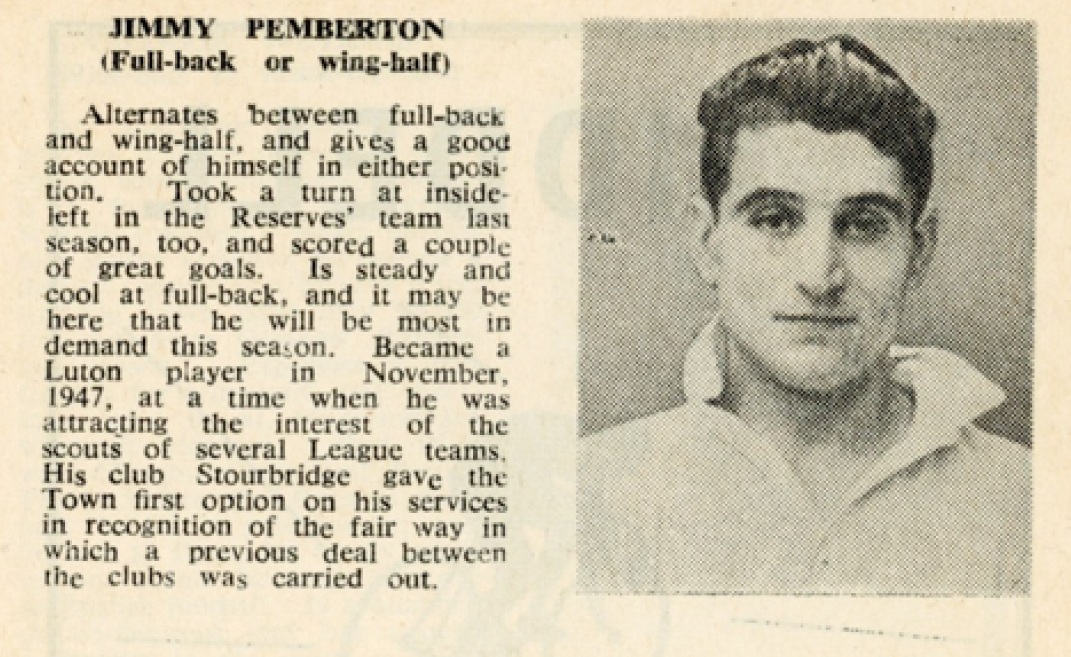 Jim Pemberton | Hatters Heritage | A History of Luton Town FC