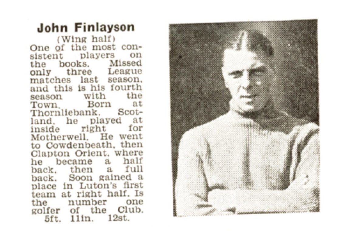 Jock Finlayson | Hatters Heritage | A History of Luton Town FC