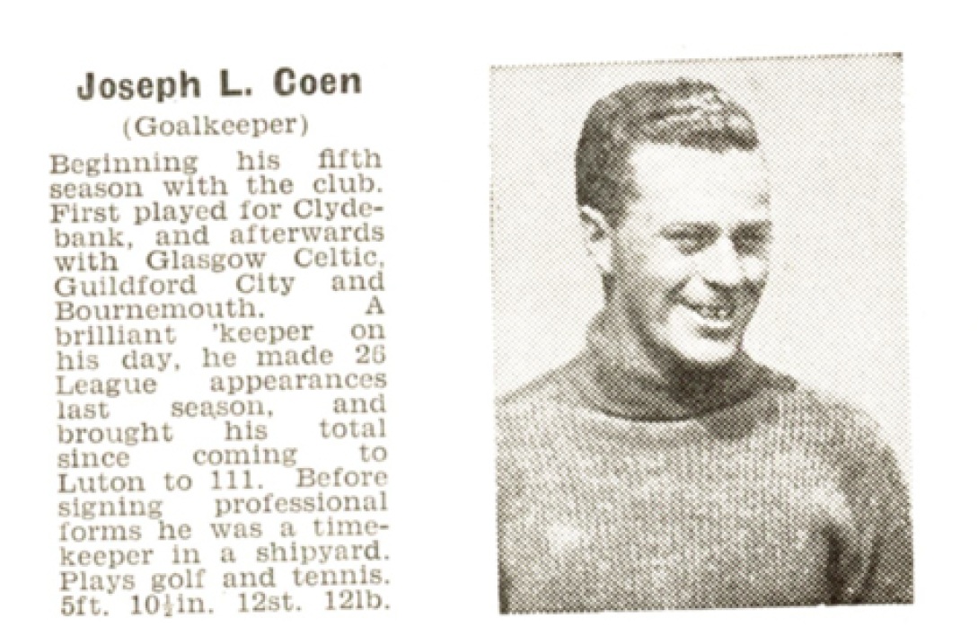 Joe Coen | Hatters Heritage | A History of Luton Town FC